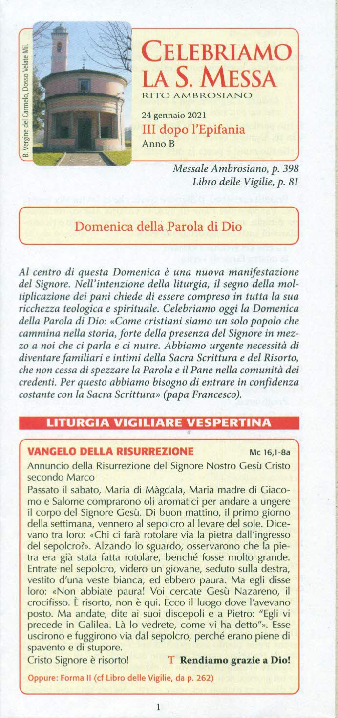 Testi della S. Messa: III Domenica dopo l'Epifania - Comunità Pastorale ... Testi della S. Messa: III Domenica dopo l'Epifania - Comunità Pastorale ...
